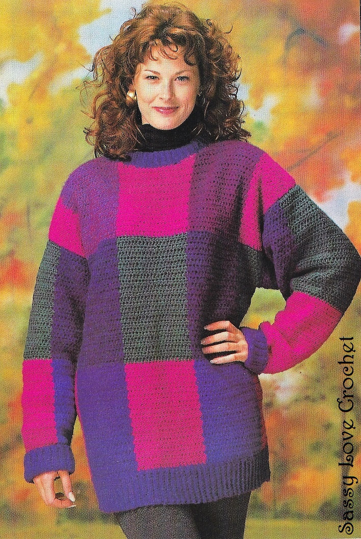Crochet Turtleneck Pullover Sweater Pattern, Womens Crochet Fall ...