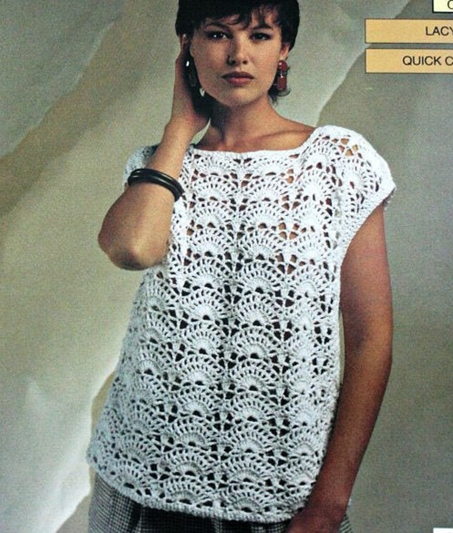 Crochet Top Pattern for Ladies Women, Summer Crochet Top, Sleeveless ...