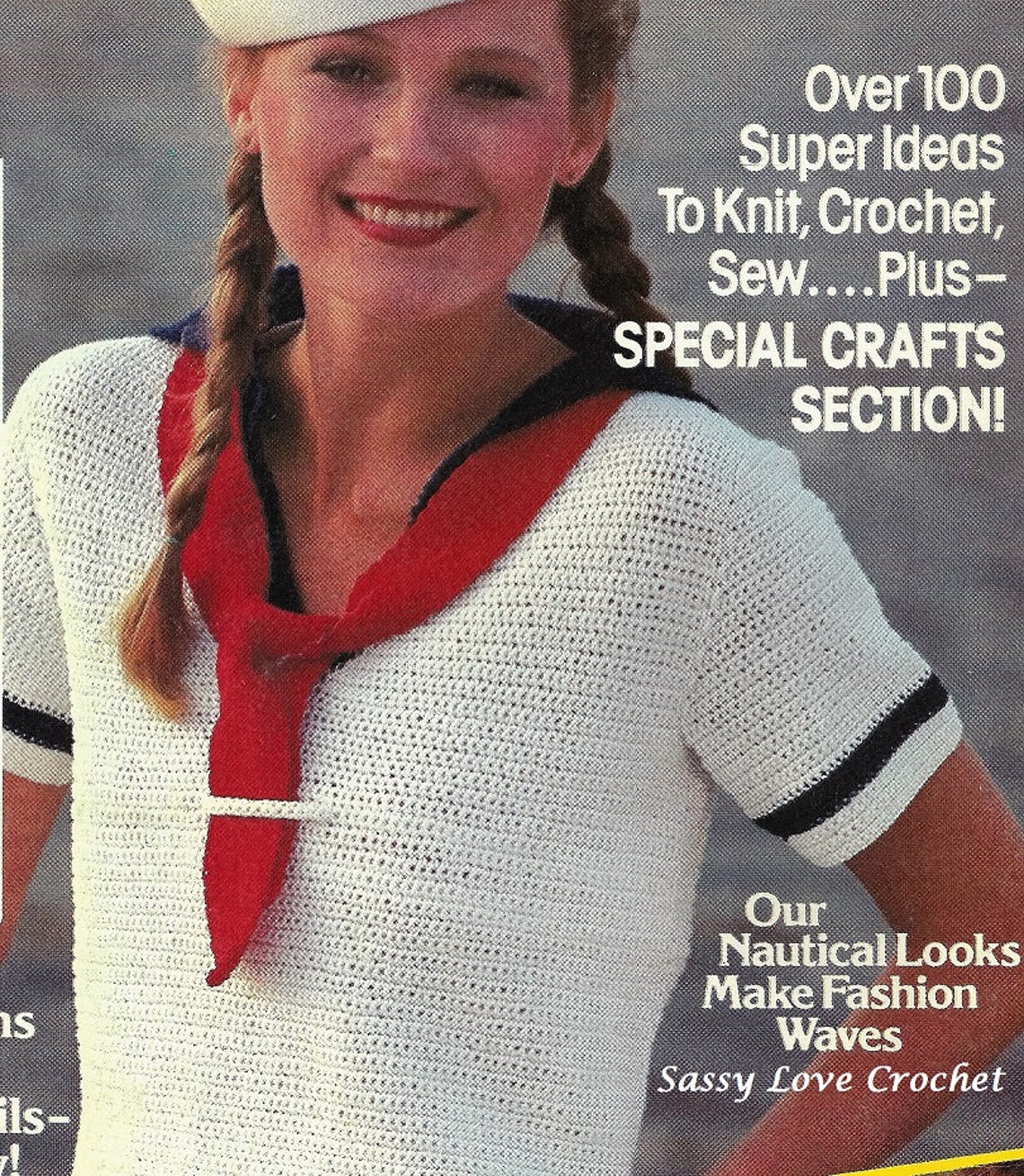 Crochet Sailor Middy Top PATTERN, 4th of July, Navy Patriotic PATTERN ...