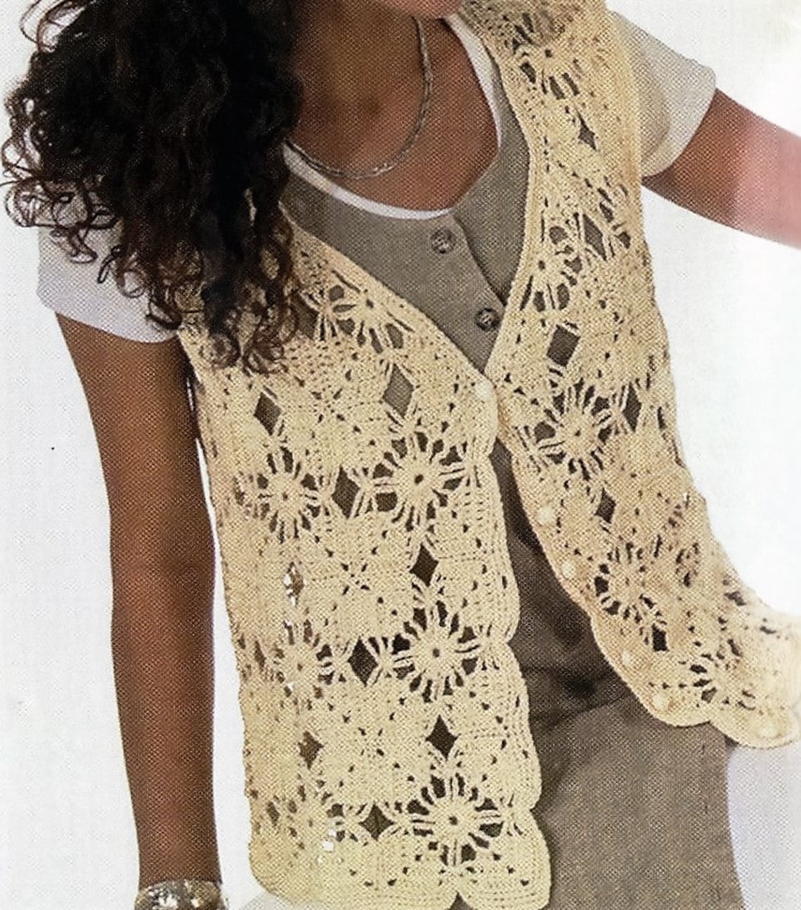 Crochet Motif Vest Pattern, Crochet Vest PATTERN, Womens Ladies Summer ...