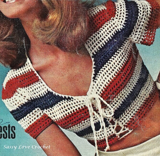 Crochet U.S.A. American Top Pattern, Patriotic 4th of July, Red,white ...