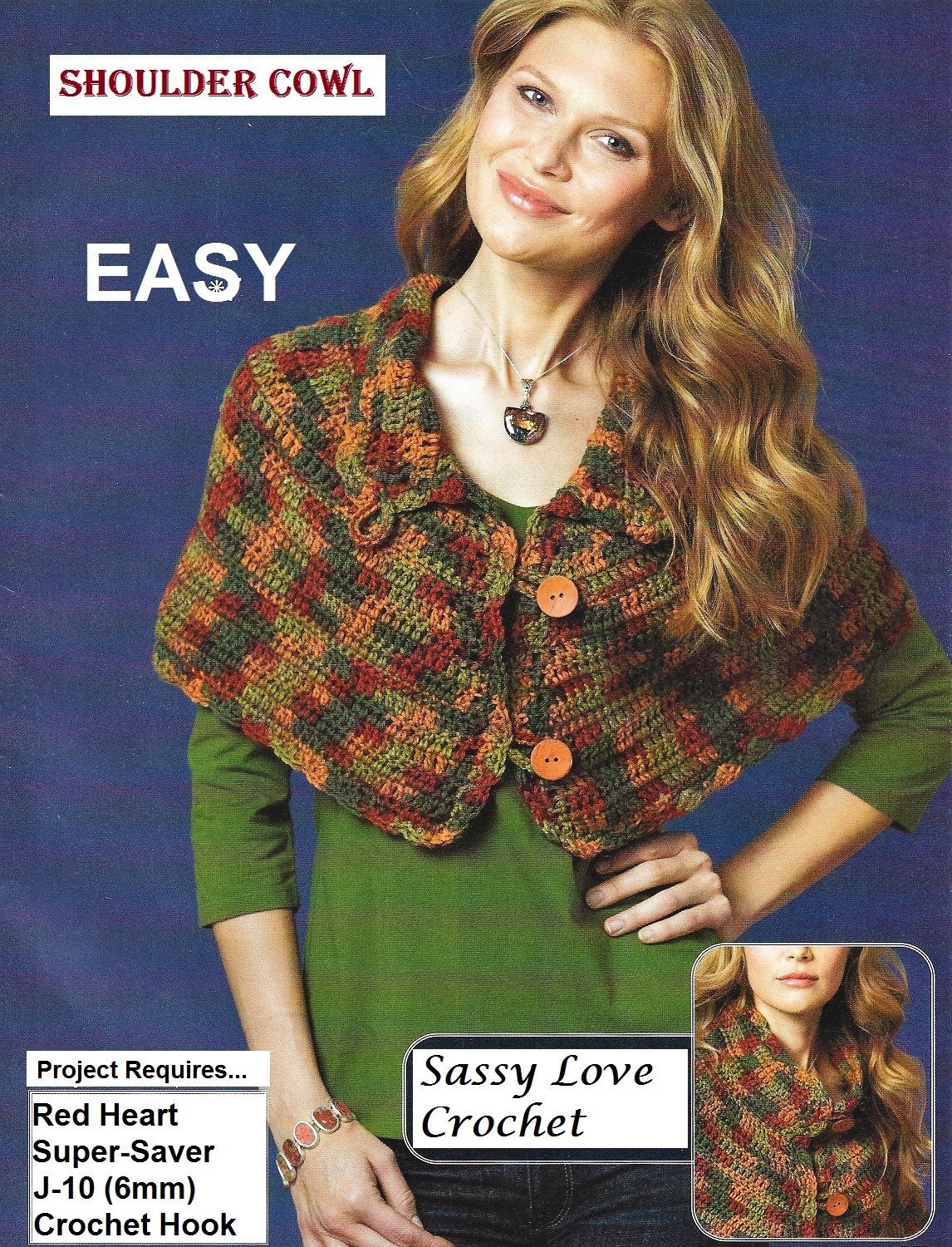 Crochet Shoulder Cowl Pattern, Capelet Cape Poncho Pattern - Instant ...