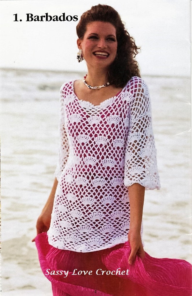Crochet Tunic PATTERN, Ladies Womens Summer Pullover Comes in Plus ...