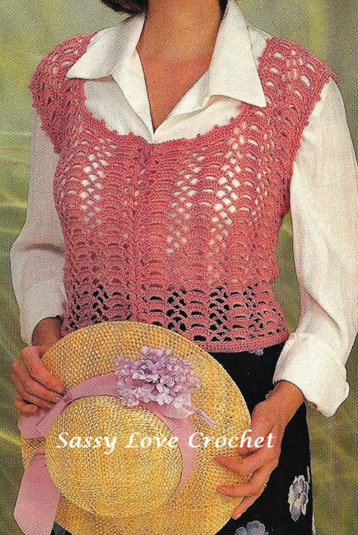 Crochet Vest Top Sweater Pattern - Women Crochet Pattern - PDF Download ...