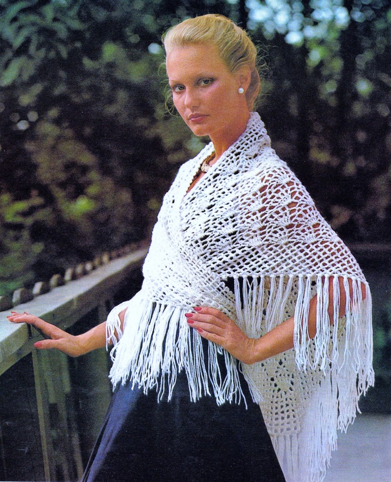 Ladies' Crochet Goddess Fan Lace Shawl Gossamer Triangle - Etsy