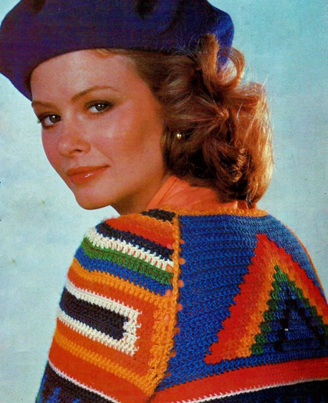 Crochet Aztec Ethnic Style Multi-color Open Front Cardigan Sweater ...