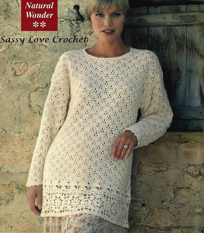 Crochet Sweater Pattern, Crochet Tunic Pattern, Sweater Tunic Top ...