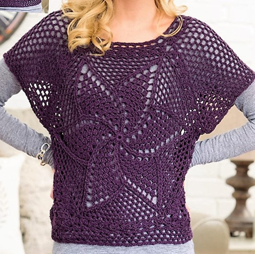 Crochet Top Summer PATTERN, Crochet Womens Top Pattern, Crochet Motif ...