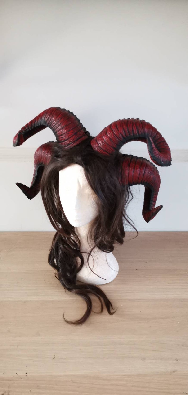 Monster Tentacles Four Horns Red and Black Headdress Hairstyle ...