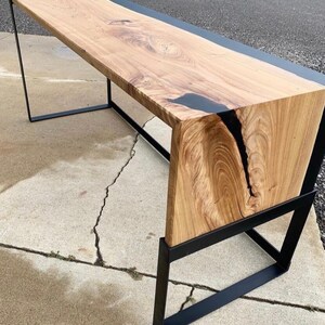 Elm Epoxy Waterfall Bench Modern Bench Entryway Bench - Etsy