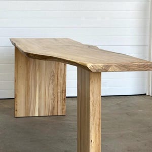 Live Edge Elm Desk | Modern Hardwood Slab Desk - Etsy