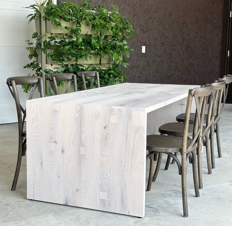 Modern Dining Table Oak Dining Table Waterfall Dining - Etsy