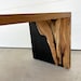 Elm Epoxy Waterfall Bench | Live Edge Modern Entryway Table - Etsy