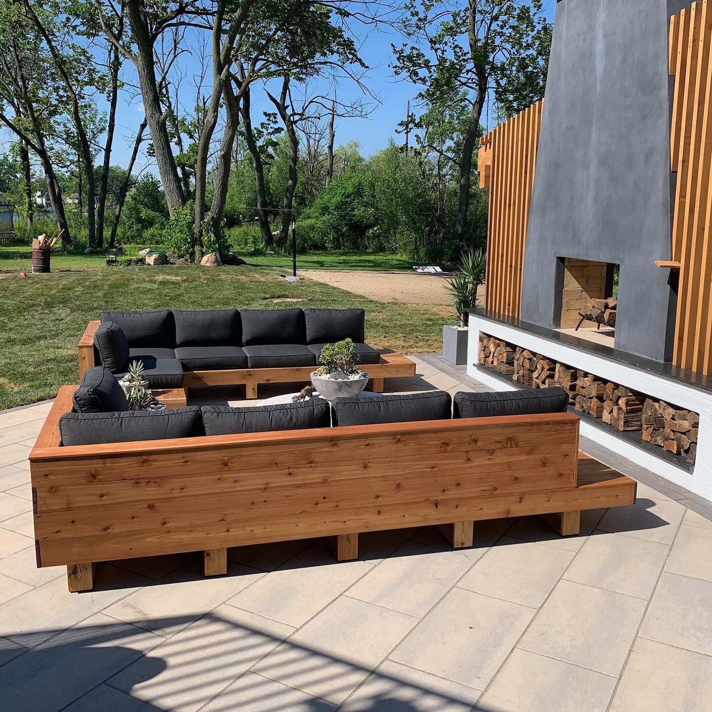 Custom Cedar Patio Sectional | Outdoor Sofa, Backyard Furniture - Etsy
