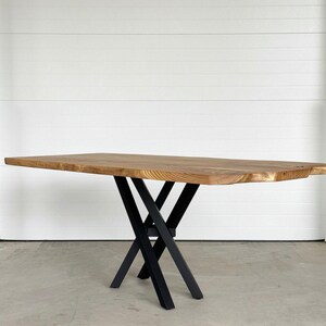 Live Edge Dining Table | Elm Table | Rustic Modern Table | Pedestal ...