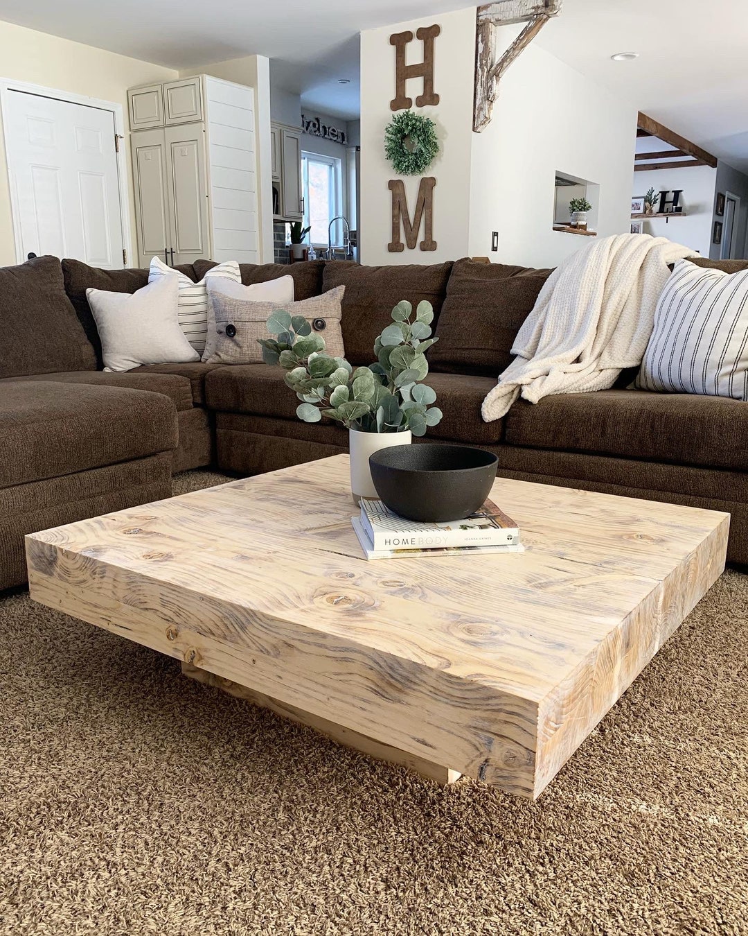 Coffee Table Large Coffee Table Chunky Coffee Table Low - Etsy