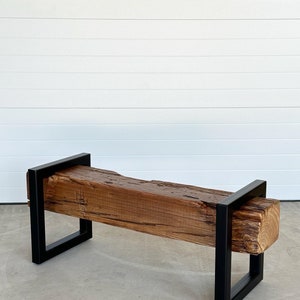 Barn Beam Bench | Rustic Bench | Farmhouse Bench | Rustic Modern Bench ...