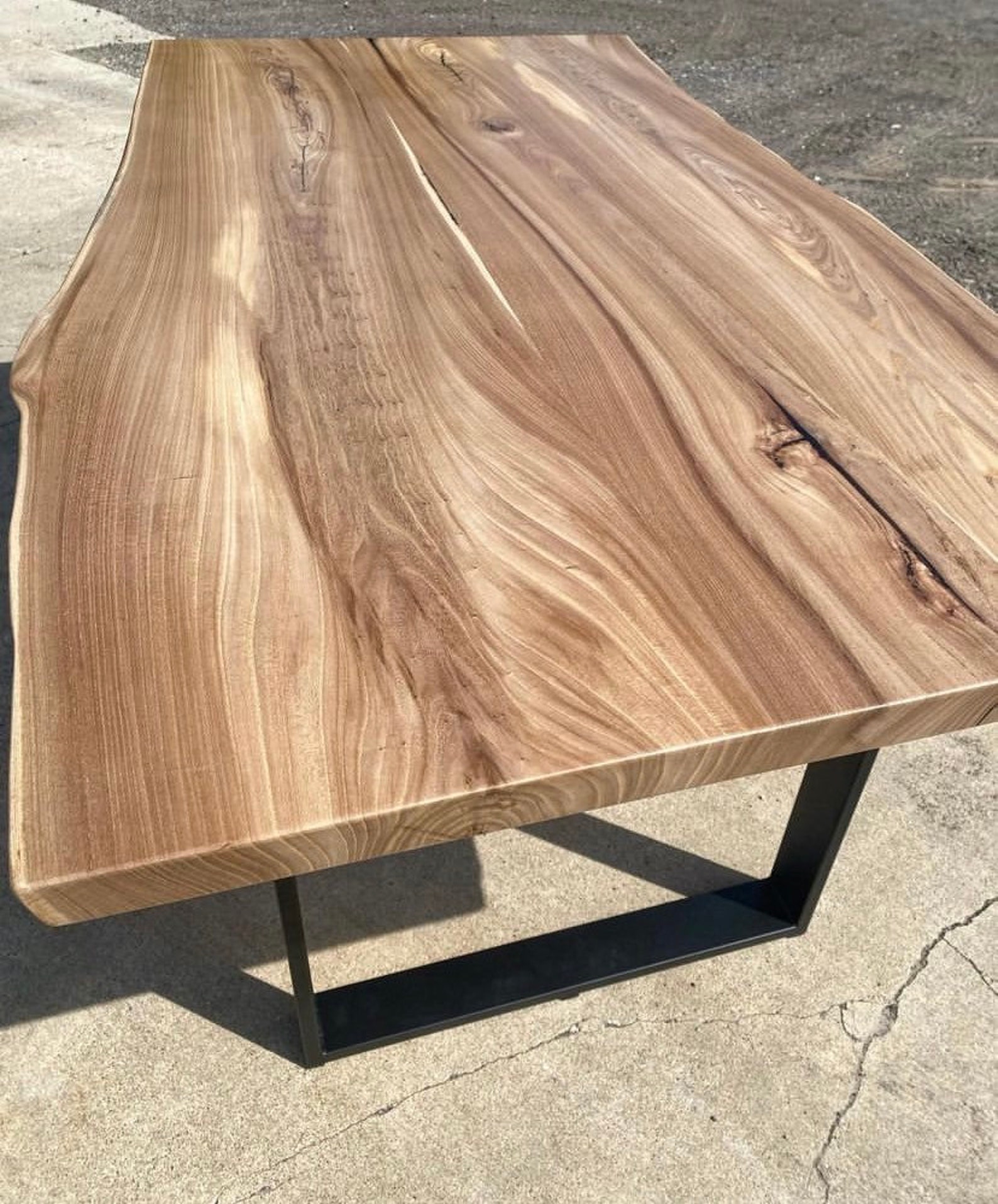 Live Edge Dining Table Elm Table Rustic Modern Table - Etsy