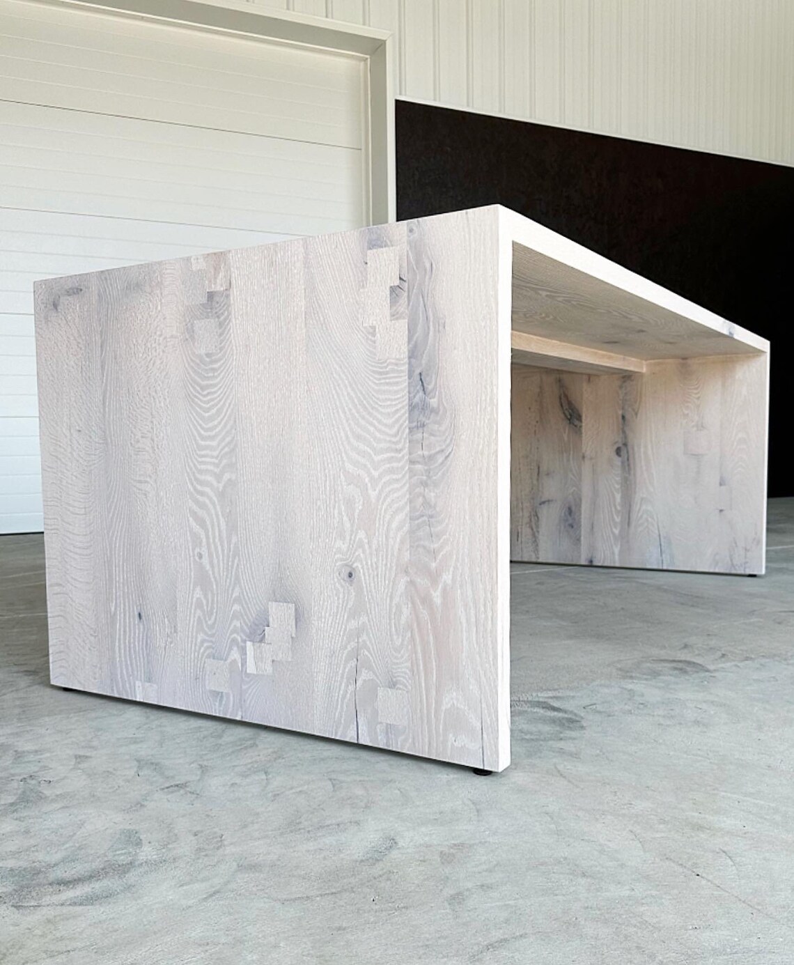 Architectural Waterfall Dining Table | Double Waterfall Solid Wood ...