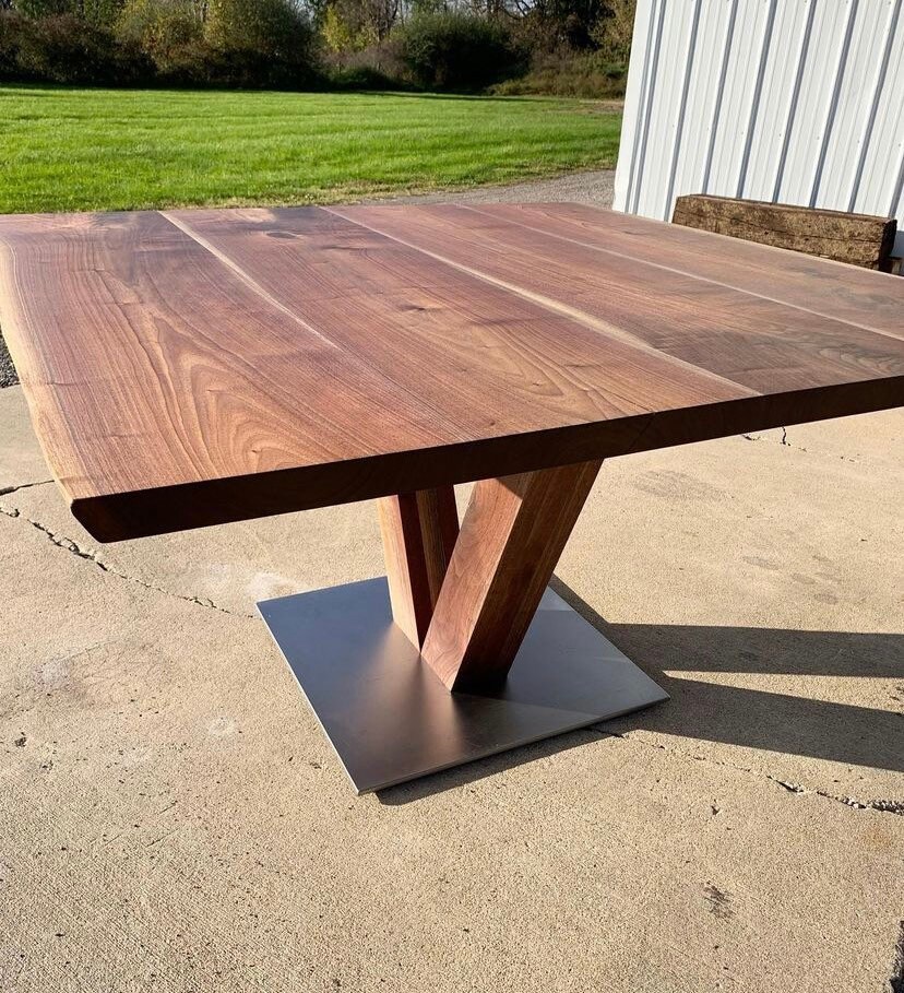 Walnut Dining Table Square Dining Table Hardwood Table - Etsy