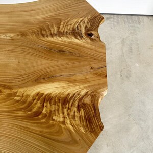 Live Edge Dining Table | Elm Table | Rustic Modern Table | Pedestal ...
