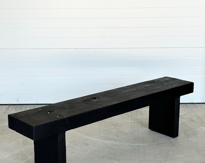 Rustic Modern Bench | Shou Sugi Ban | Chunky Bench - Etsy
