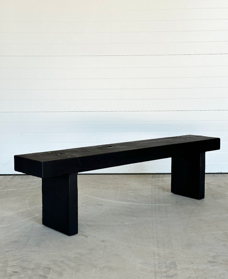 Shou Sugi Ban Bench | Yakisugi Charred Wood Bench | Rustic Modern ...