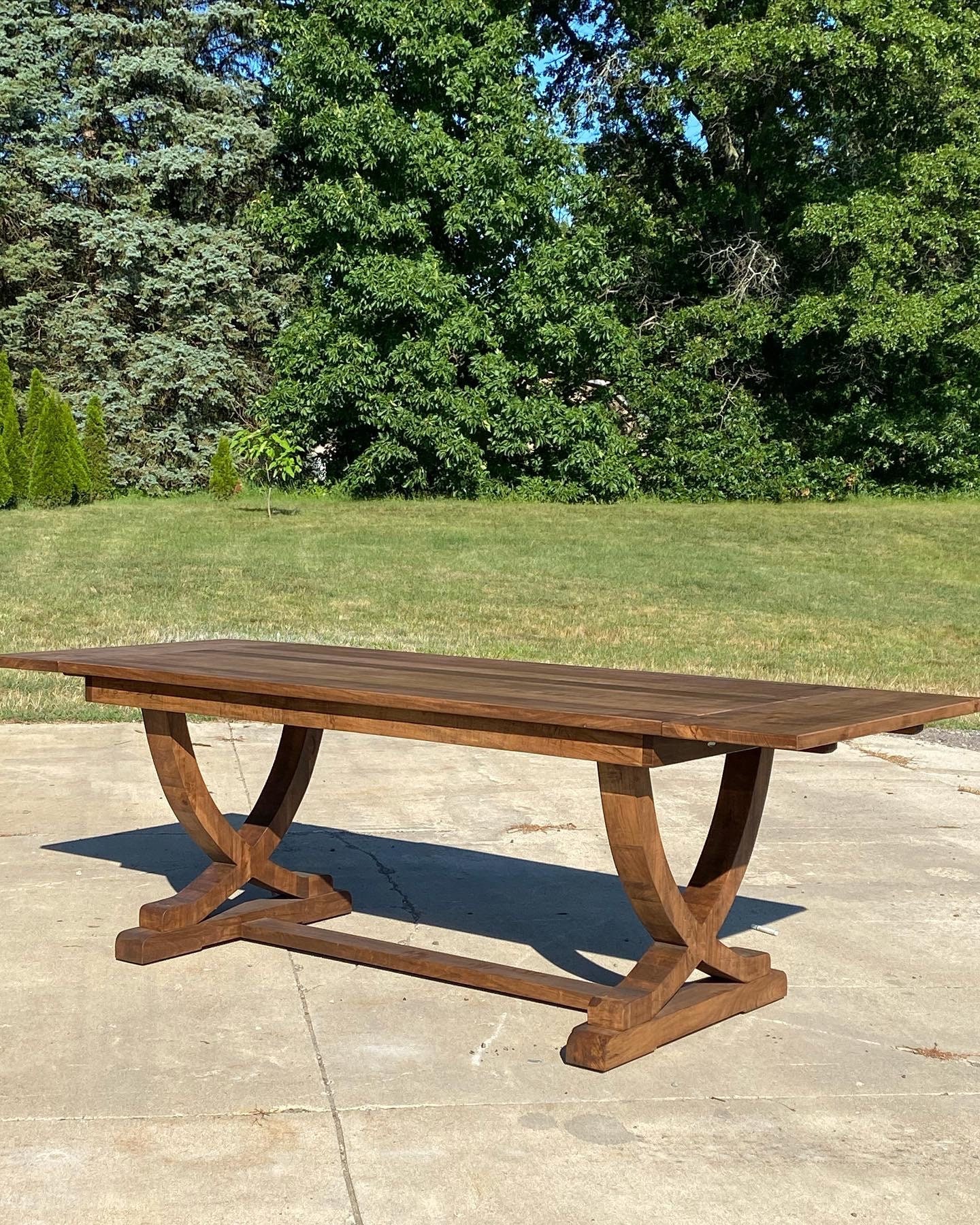 Hardwood Dining Table Crescent Leg Table Custom Dining | Etsy