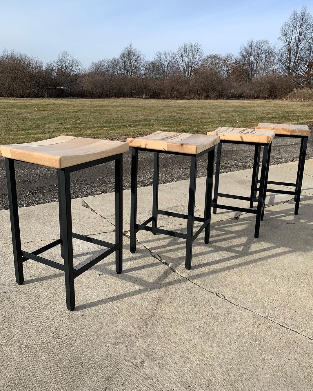 Counter-height Stool Custom Stool Saddle Seat Stool Wood - Etsy