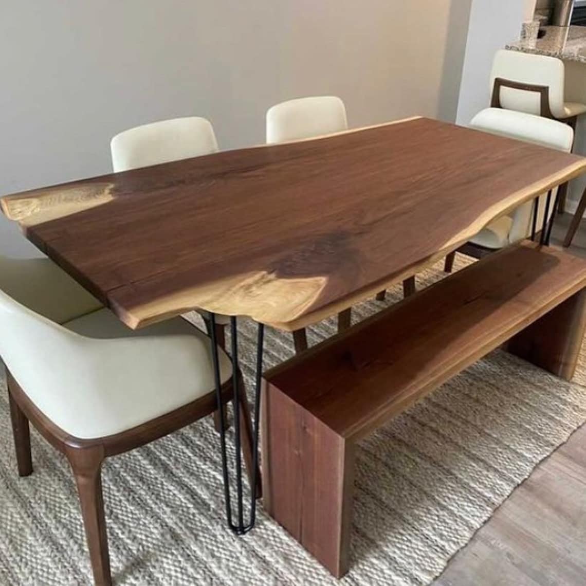 Live Edge Walnut Table Walnut Dining Table Walnut Slab | Etsy