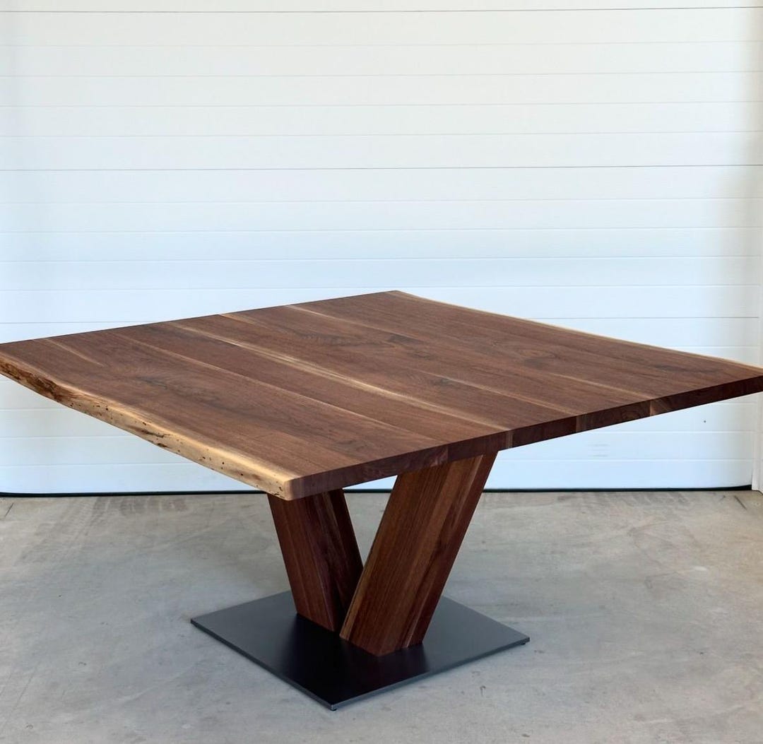 Walnut Dining Table | Square Dining Table | Hardwood Table | Live Edge ...