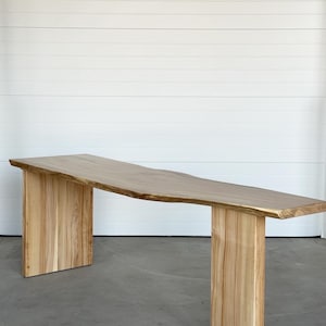 Live Edge Elm Desk | Modern Hardwood Slab Desk - Etsy