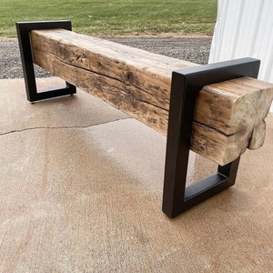 Barn Beam Bench Rustic Bench Farmhouse Bench Rustic | Etsy