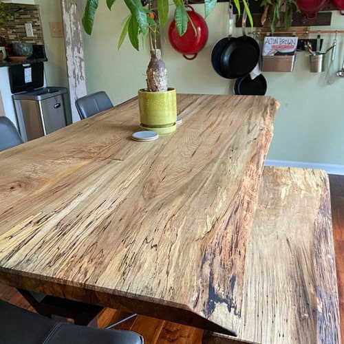 Luxury Dining Live Edge Dining Table Reclaimed Single Slab - Etsy