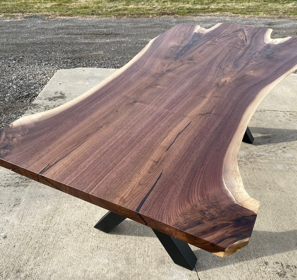 Live Edge Walnut Table Walnut Dining Table Walnut Slab - Etsy