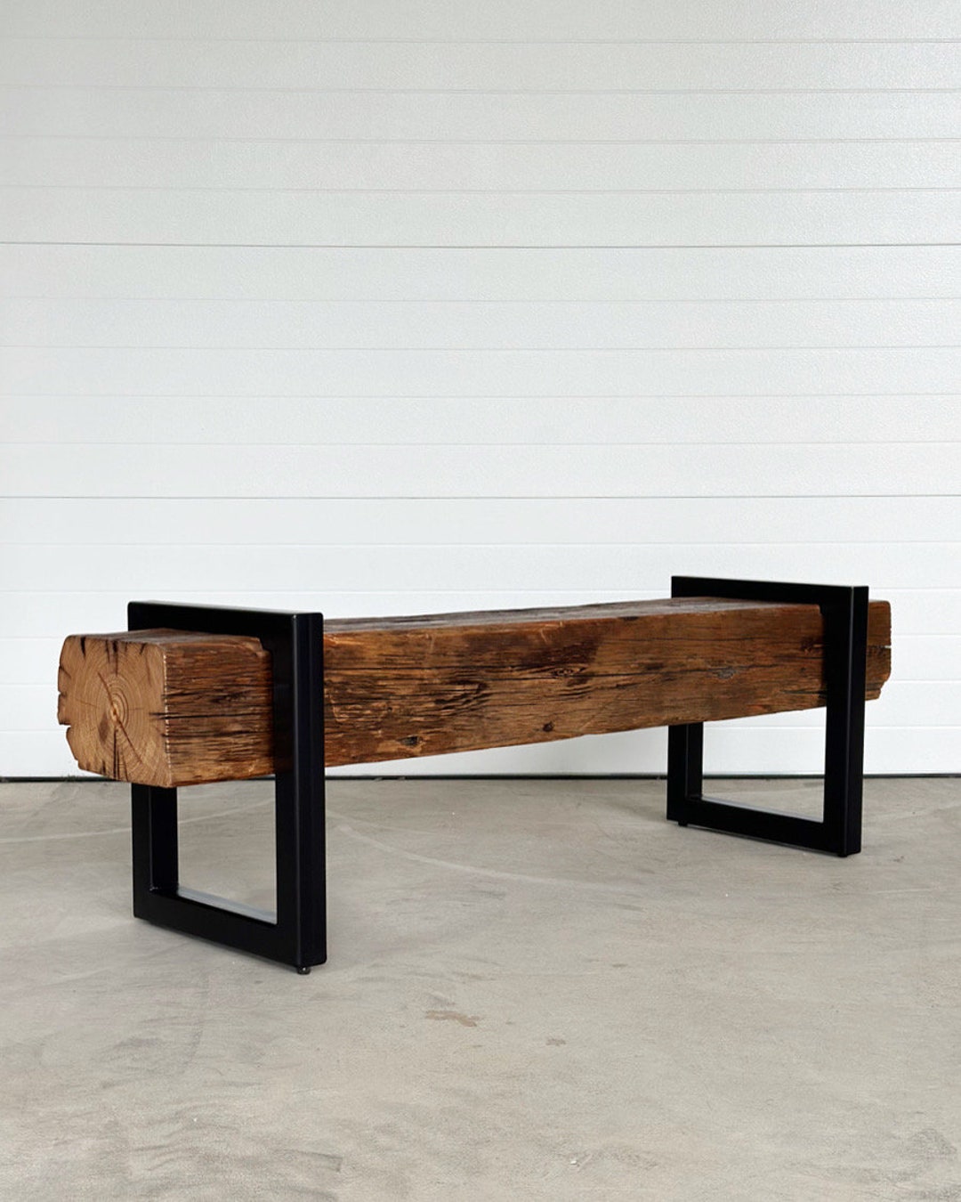 Barn Beam Bench | Rustic Bench | Farmhouse Bench | Rustic Modern Bench ...