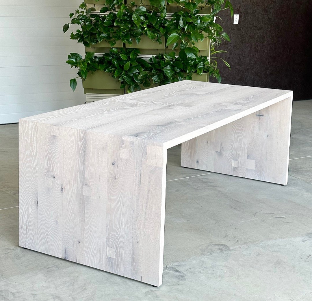 Modern Dining Table Oak Dining Table Waterfall Dining - Etsy