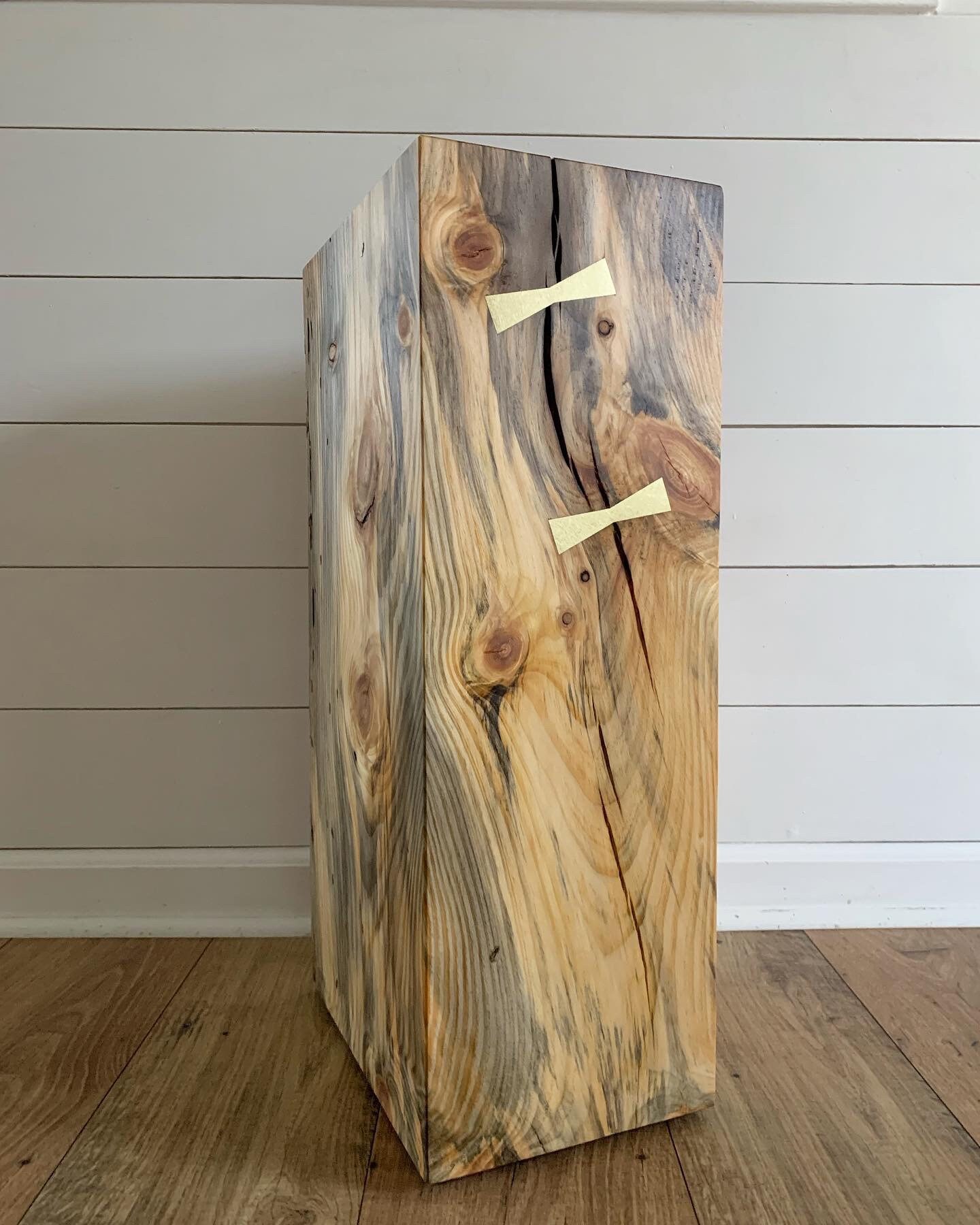 Wooden Cube End Table | Wood Chunk Table - Etsy