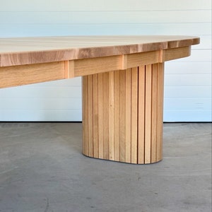 Oblong Dining Table Fluted Base Custom Dining Table Extension Dining ...