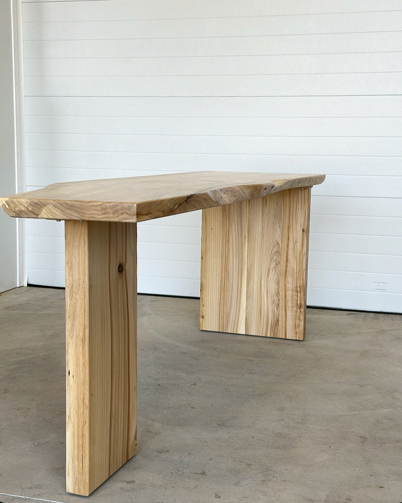 Elm Live Edge Slab Desk | Modern Hardwood Desk - Etsy
