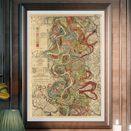 Mississippi River Art Print Mississippi Valley Harold Fisk - Etsy