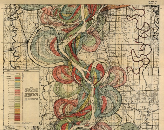 Harold Fisk, Mississippi River, Arkansas River, Page 22 Sheet 9, River ...