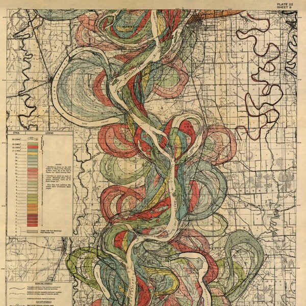 Harold Fisk Map - Etsy