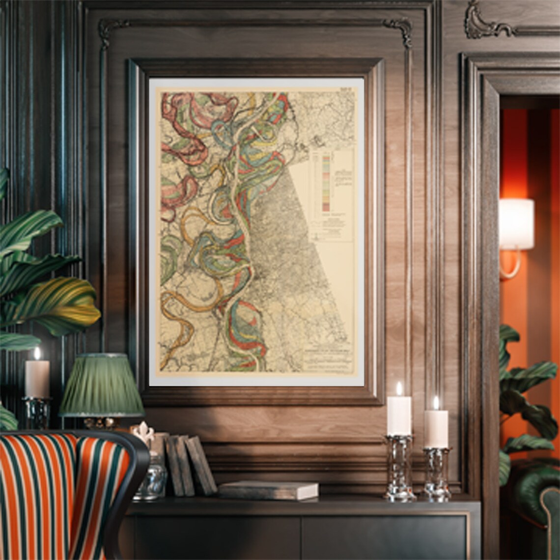 Mississippi River Harold Fisk Map River Meander Mississippi | Etsy