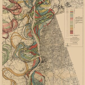 Mississippi River, Harold Fisk Map, River Meander, Mississippi River ...