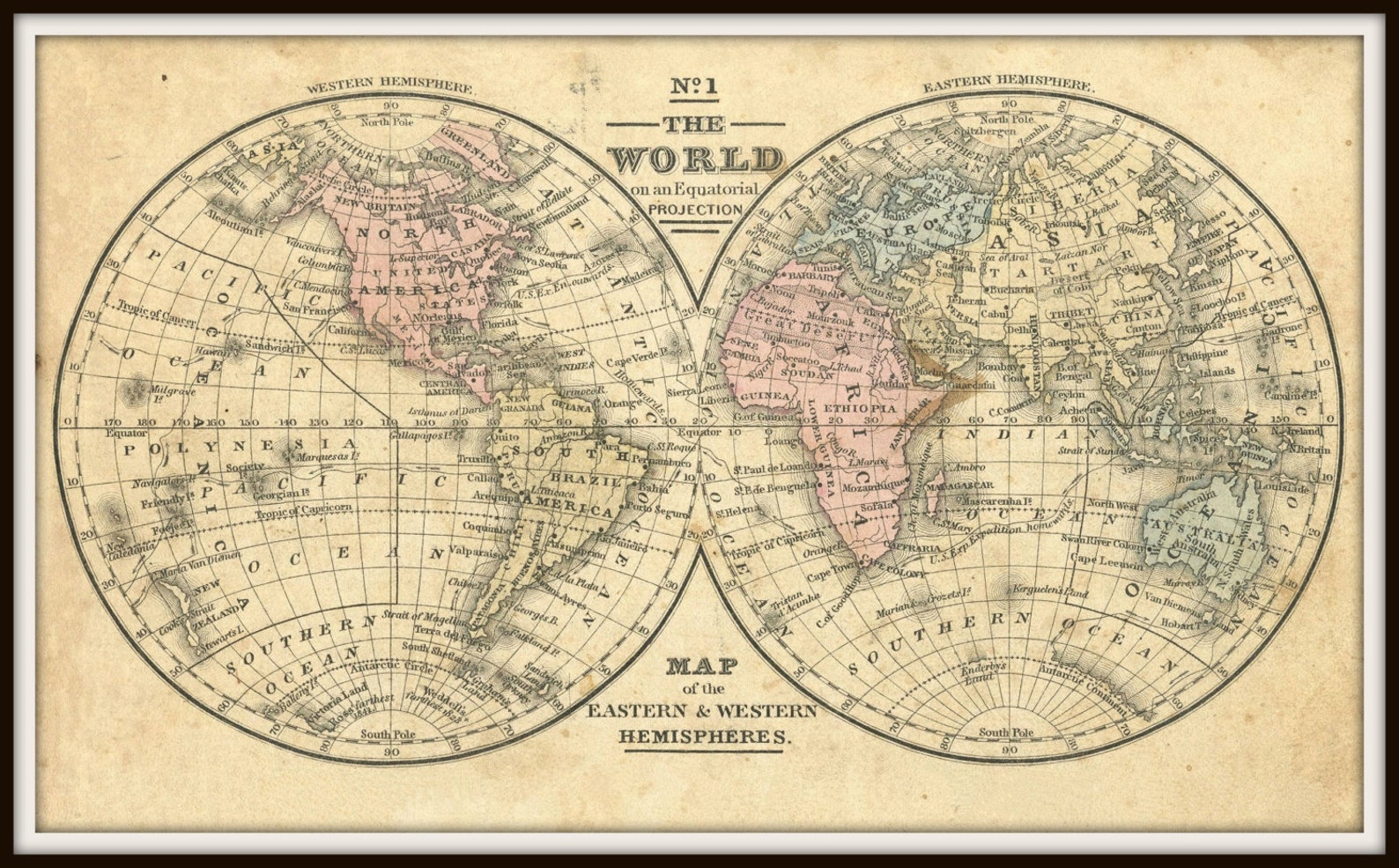 World Map, Map World, World Hemispheres, World Map Hemispheres ...
