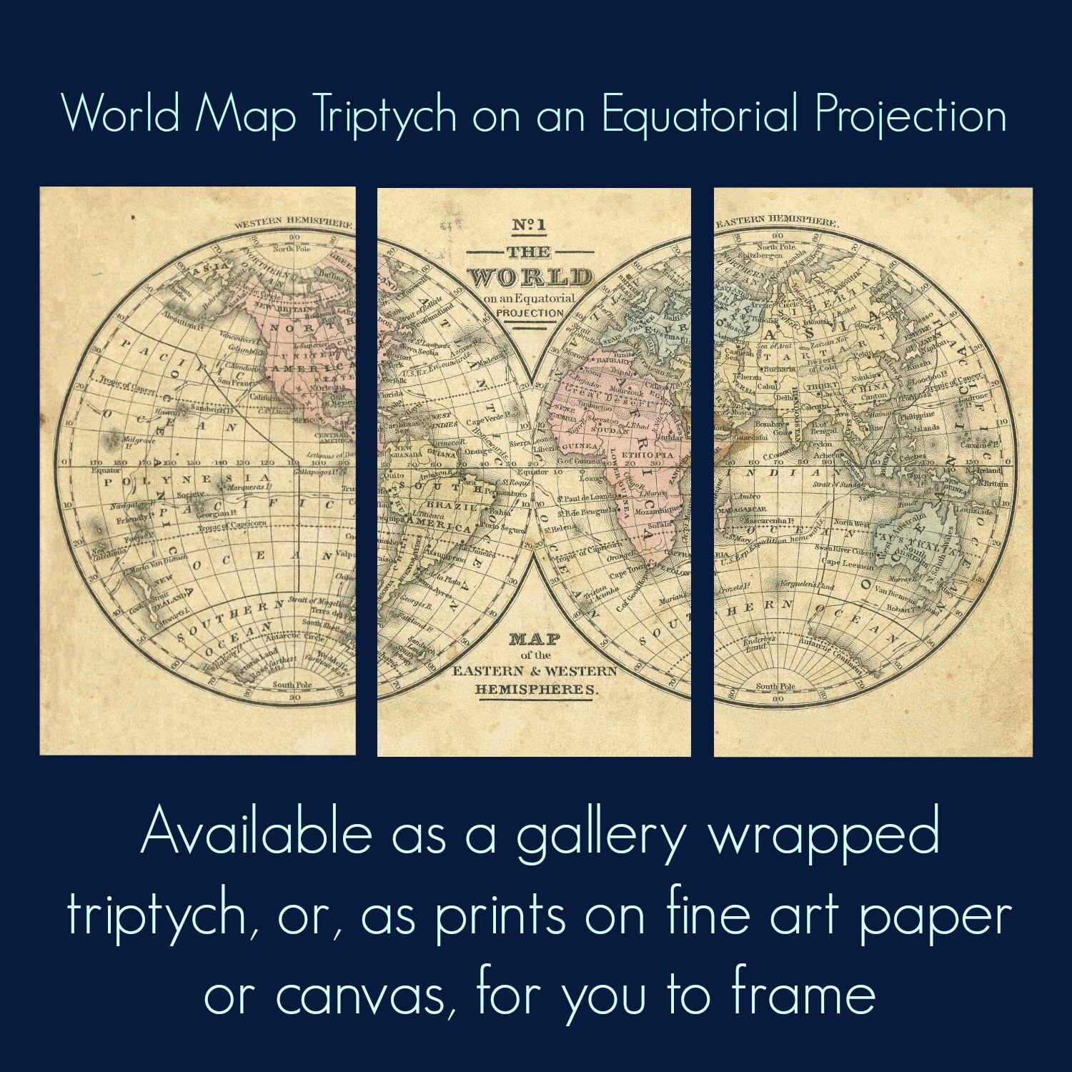 World Map Hemispheres Map Map World World Hemispheres - Etsy
