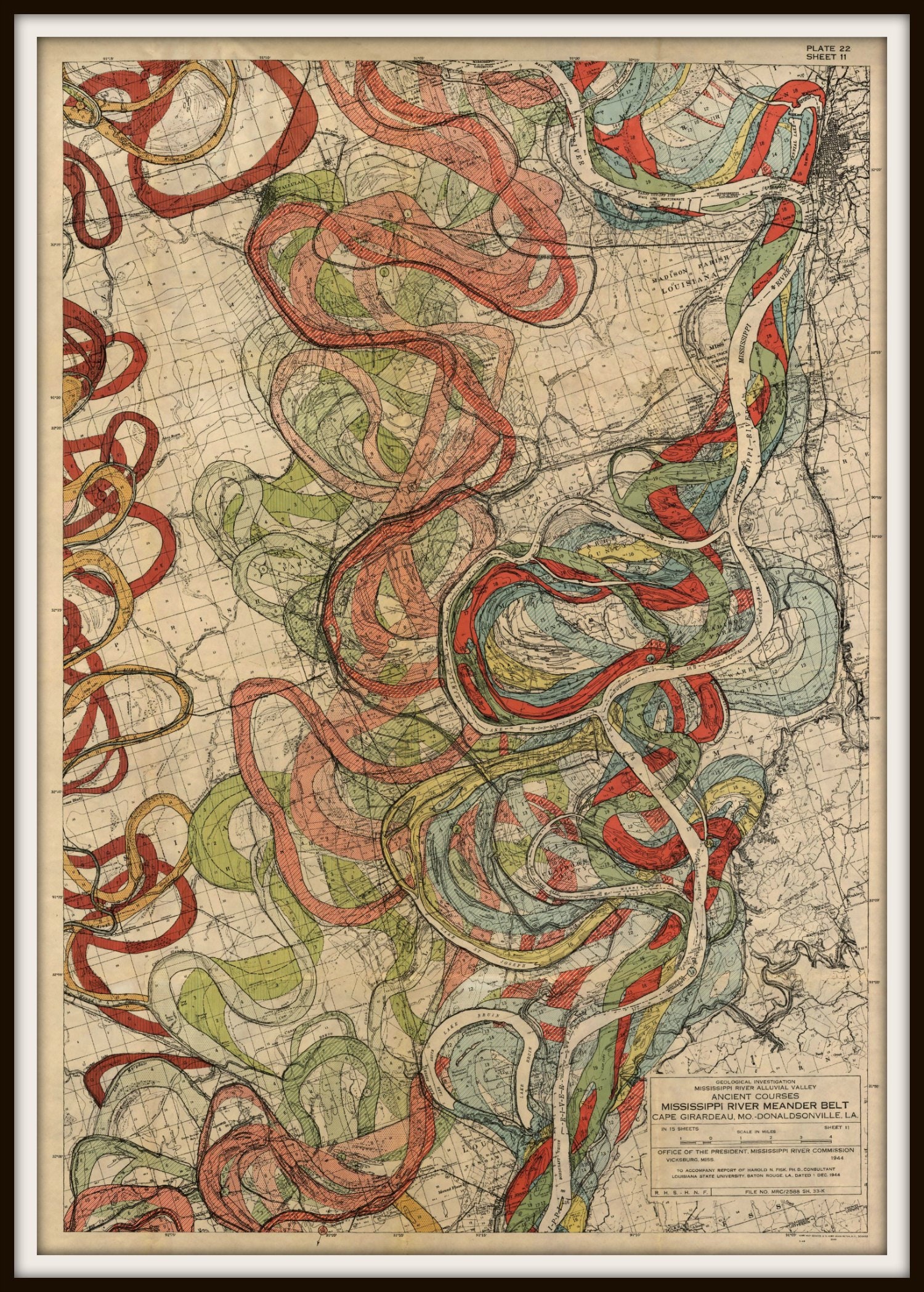 Mississippi River, River Meander, Mississippi River Meander Belt, Fisk ...