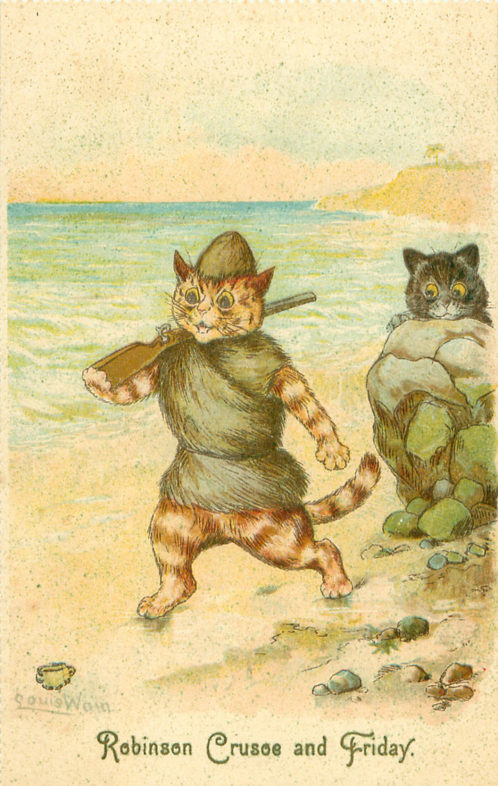 Robinson Crusoe Cat Robinson Crusoe Robinson Art Robinson - Etsy Singapore