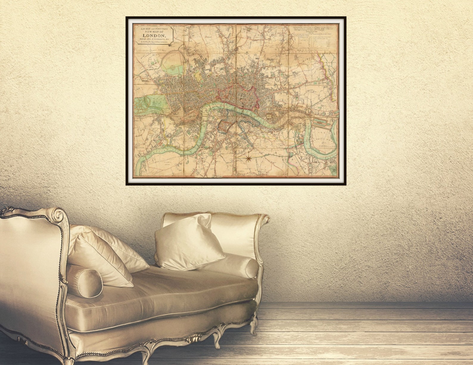London Map, Map London, London 1813, London Map Print, London Print ...